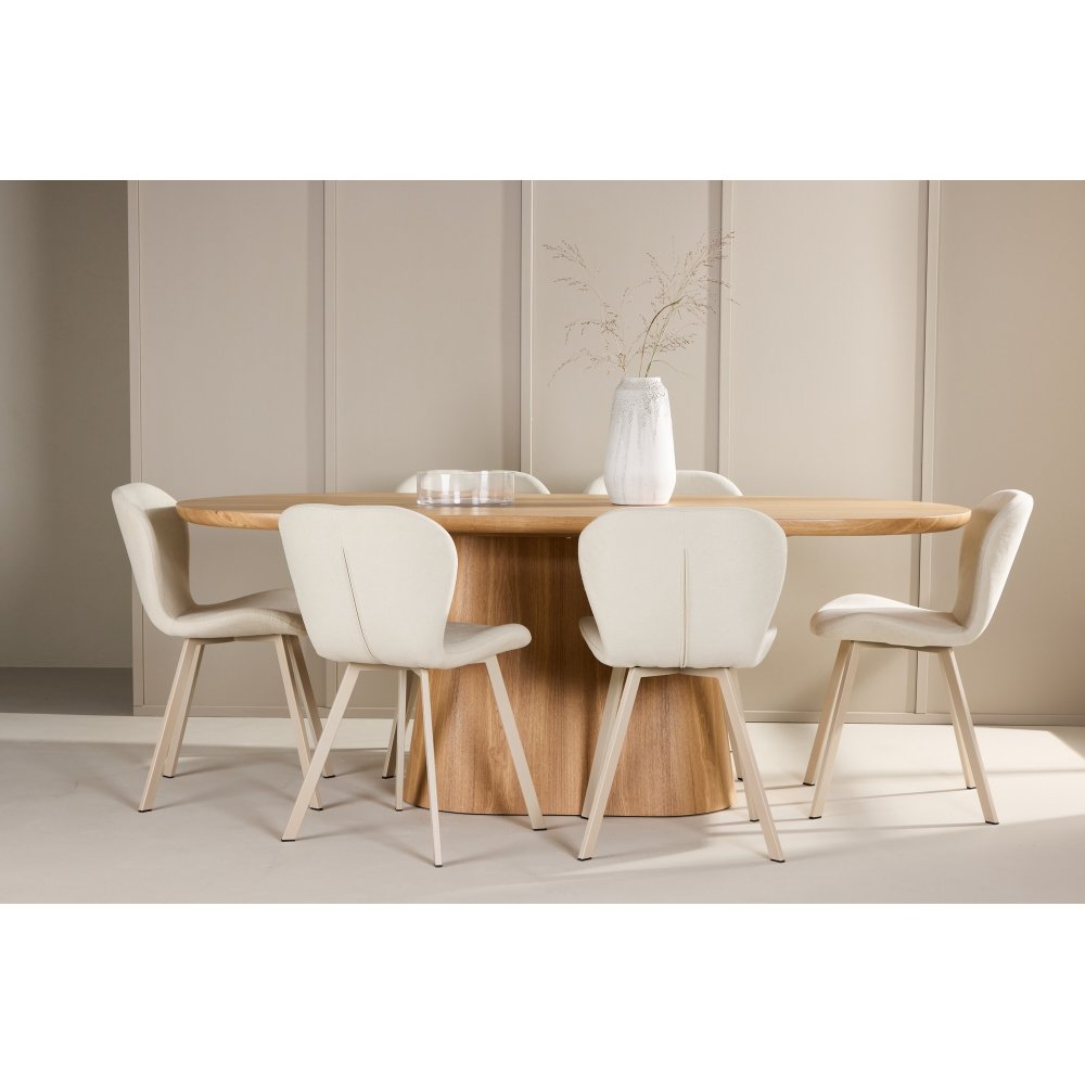 Matbord Stjärnö med 6 st Lilja stolar - Beige - 20995 kr - Matgrupper ...